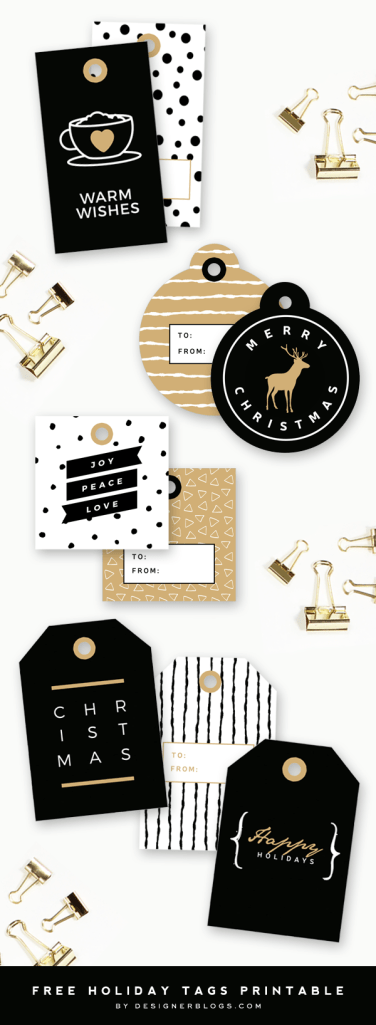 {Free Printable} Sélection d’étiquettes pour cadeaux de Noël