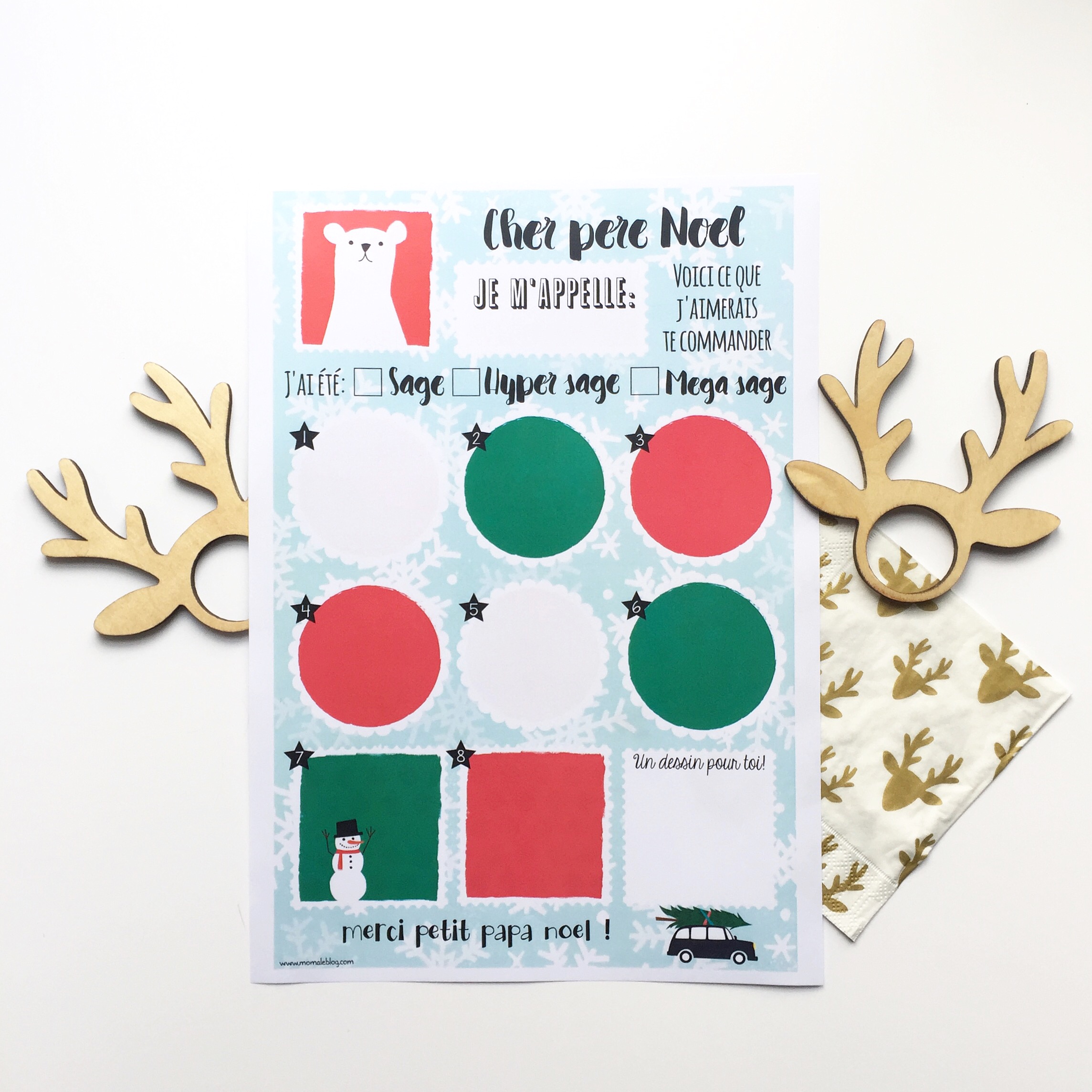 {Free printable} La liste au Père Noël!