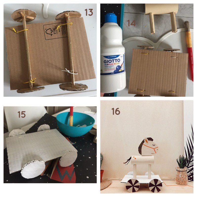 {DIY} Le cheval à tirer en carton!