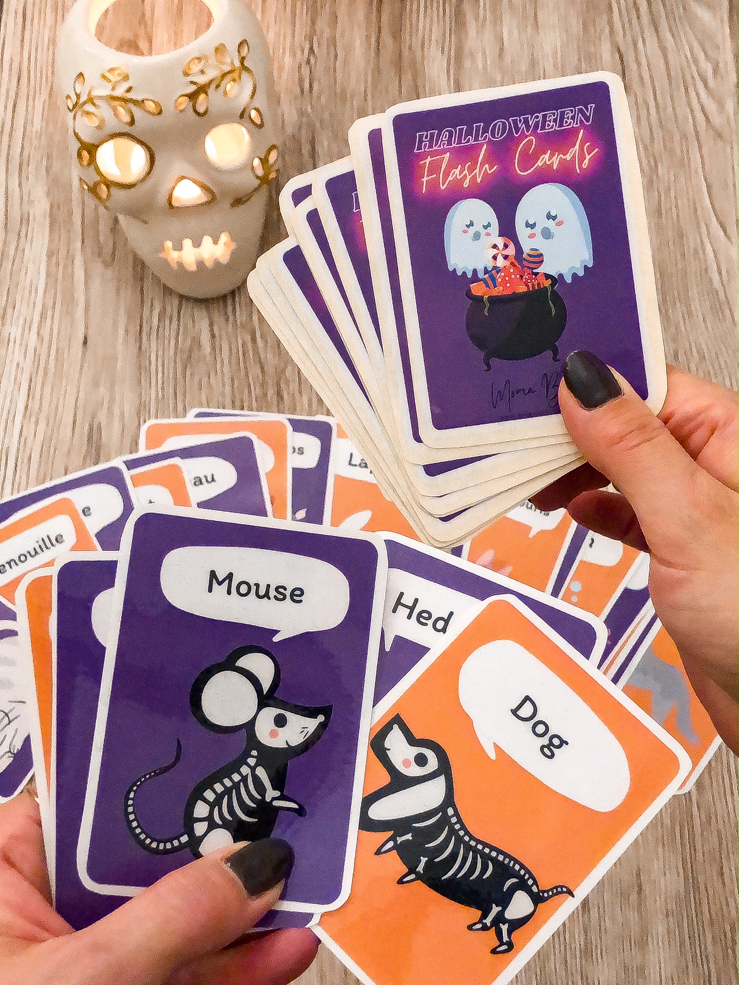{Free} Des flash cards Halloween à imprimer pour jouer!